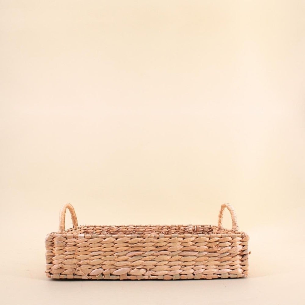 Plateau avec poignées en fibres naturelles 33x25cm - Ornami | Leroy Merlin