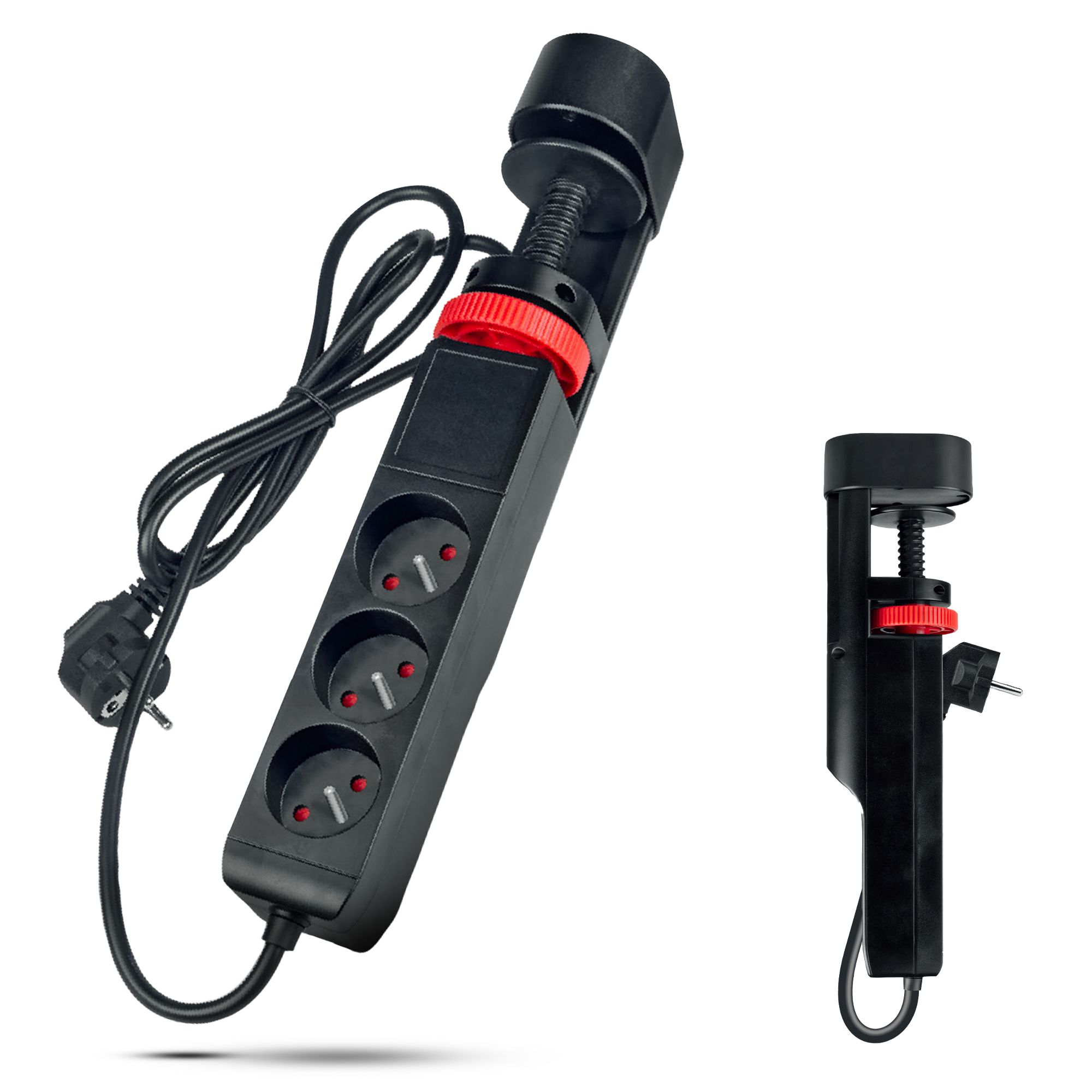 Multiprise de table verticale FISHTEC 3 prises 3 USB fixation mâchoire ...