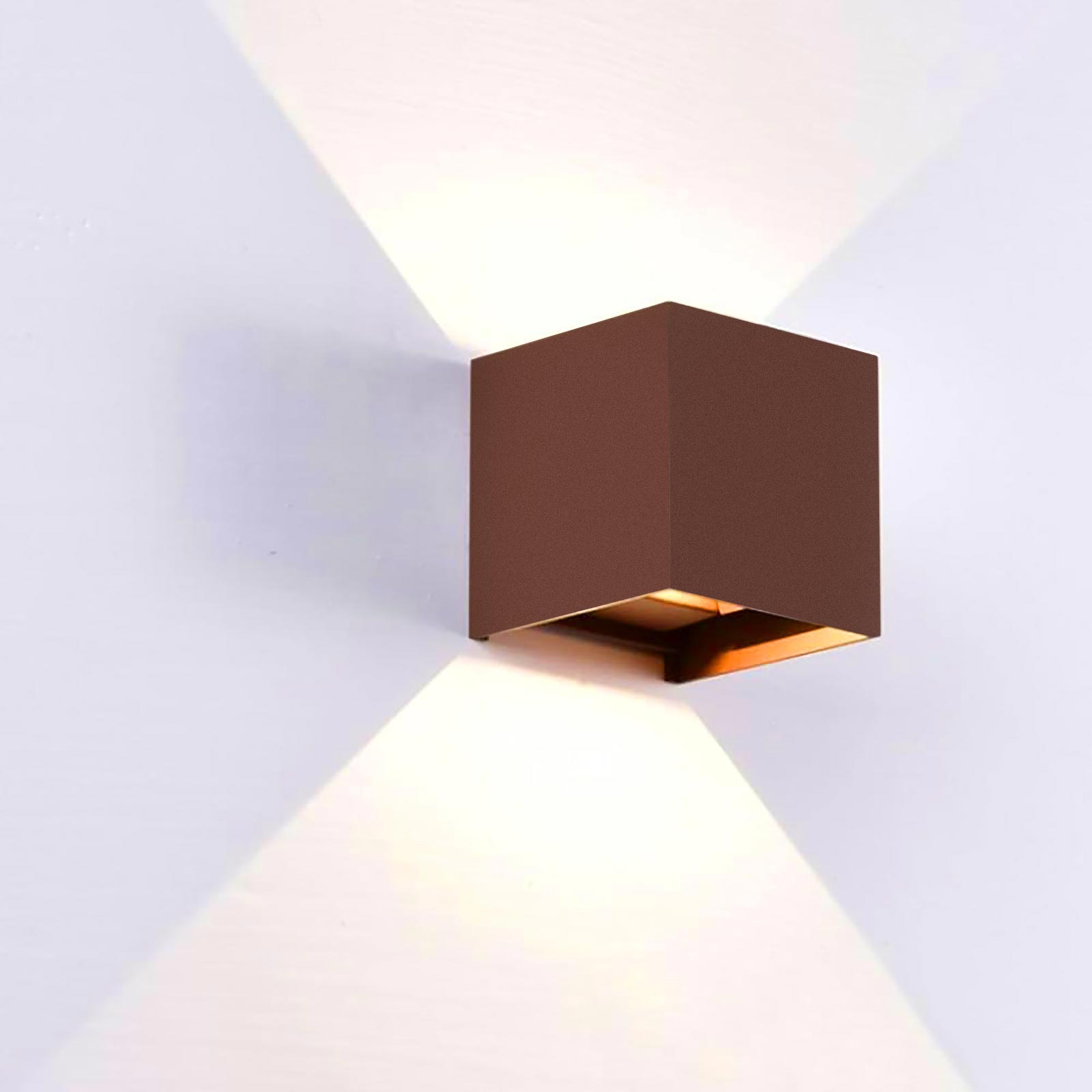Luz LED de pared en forma de cubo, 40W, luz exterior de doble haz, IP65 ...
