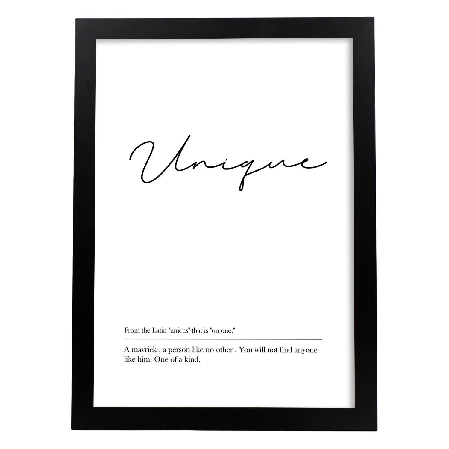 Lamina Con Definicion En Ingles De Unique. Poster De Palabras Con ...