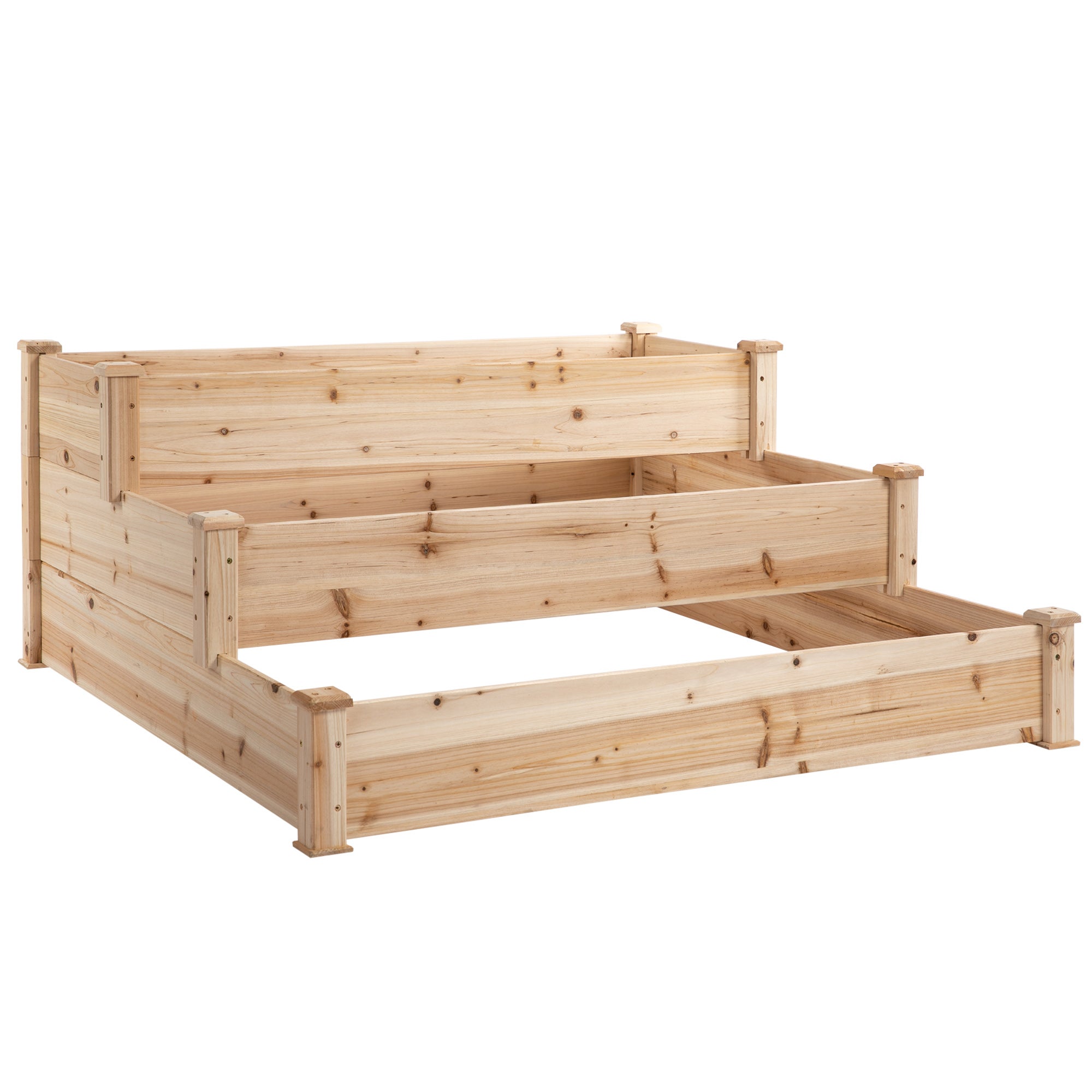 Estantería para plantas, 124 x 124 x 56 cm, madera natural, madera ...