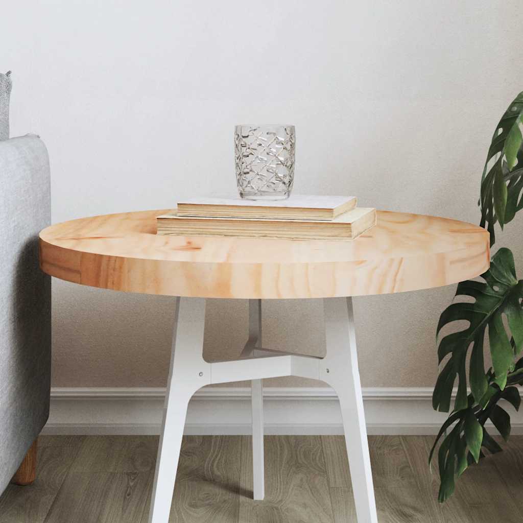 Dessus de table rond Ø50x3 cm bois de pin massif | Leroy Merlin