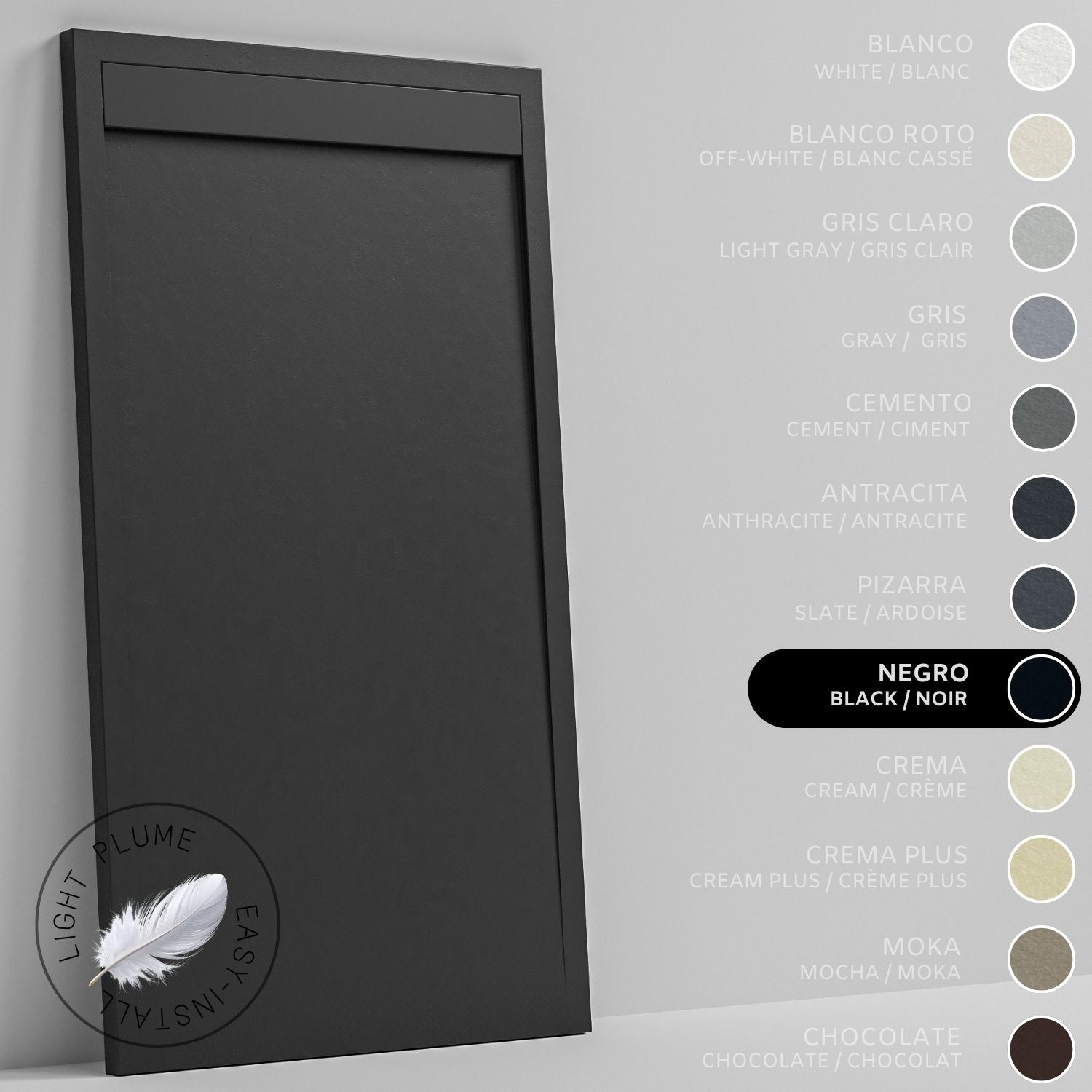 SOULHOME Receveur de Douche en Résine Allégée texture Ardoise - Couleur ...