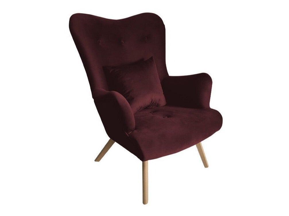 Sillón Clovis 102, Púrpura, 100x76x90cm, Tapiz, Patas: Madera | Leroy ...