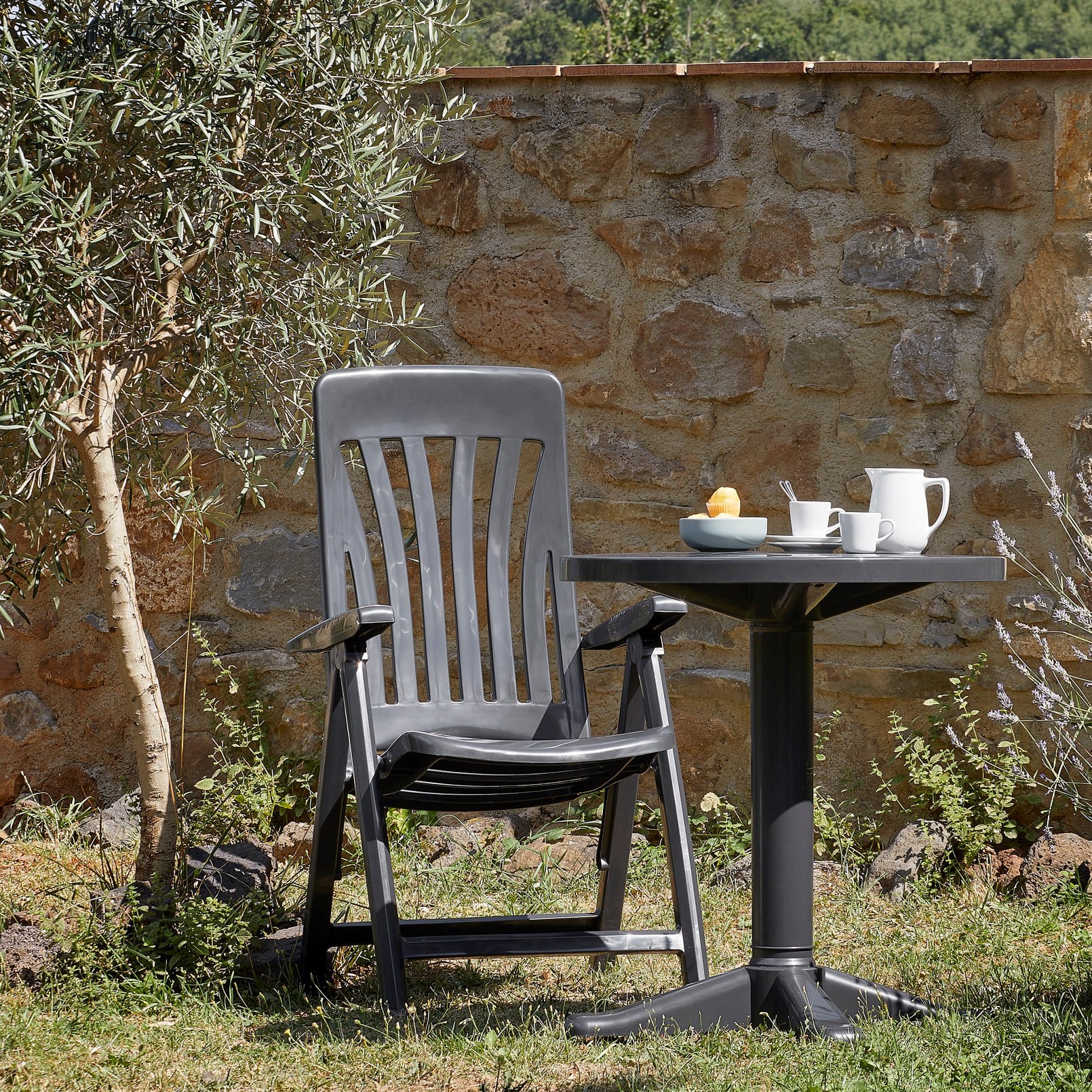 Mesa cuadrada exterior 70x70 blanco BANYOLES garbar | Leroy Merlin