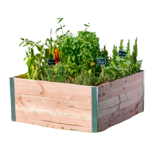 Carré Potager Bois Douglas STEEL 100 X 95 X 48CM | Leroy Merlin