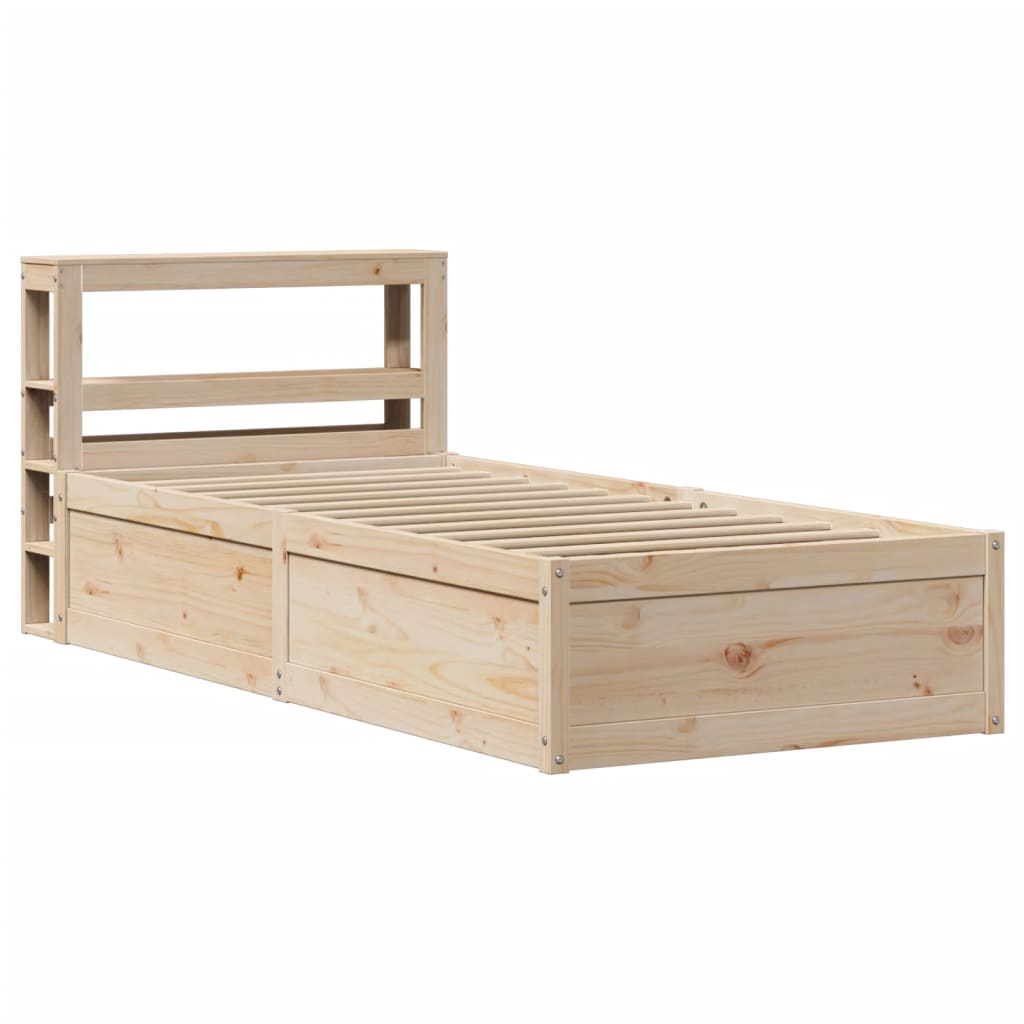 Estructura de cama con cabecero madera maciza pino 90x190 cm | Leroy Merlin