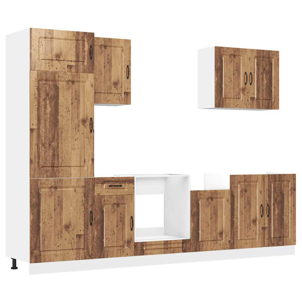 Mueble cocina Kalmar madera vieja 7 pzas madera contrachapada ...