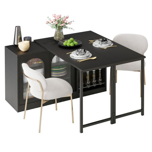 Table de Bar Moderne, Extensible et Pivotante à 360° avec Rangement ...