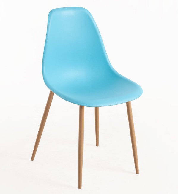 Chaise scandinave bleu turquoise et naturel Kerry - Lot de 2 | Leroy Merlin