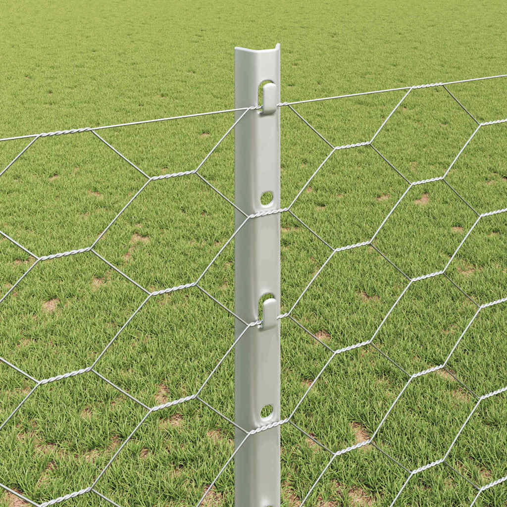 Maison Exclusive - Valla hexagonal con poste 50 x 1,2 m Acero ...