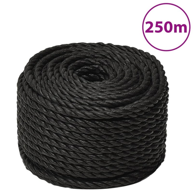 Cuerda de Trabajo Negra de Polipropileno 12 mm 250 m - Resistente y ...