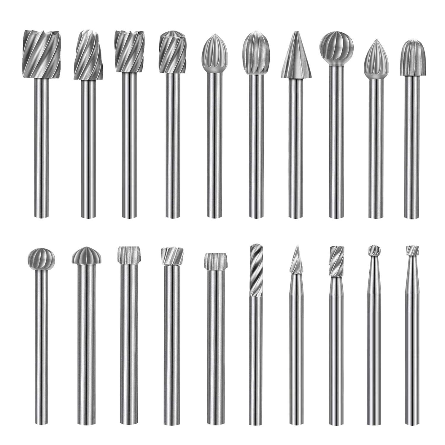 20 fresas rotativas HSS compatibles con Dremel, herramienta rotativa de ...