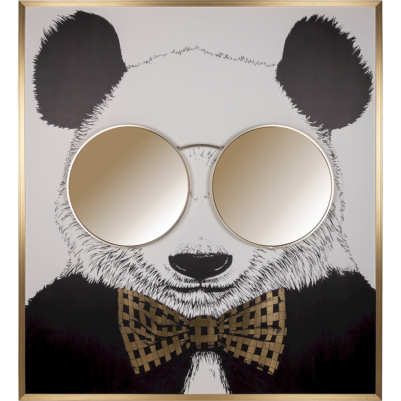Déco Murale Panda Brillant Esprit Chic 118 x 4 x 130 cm Or Éclatant ...