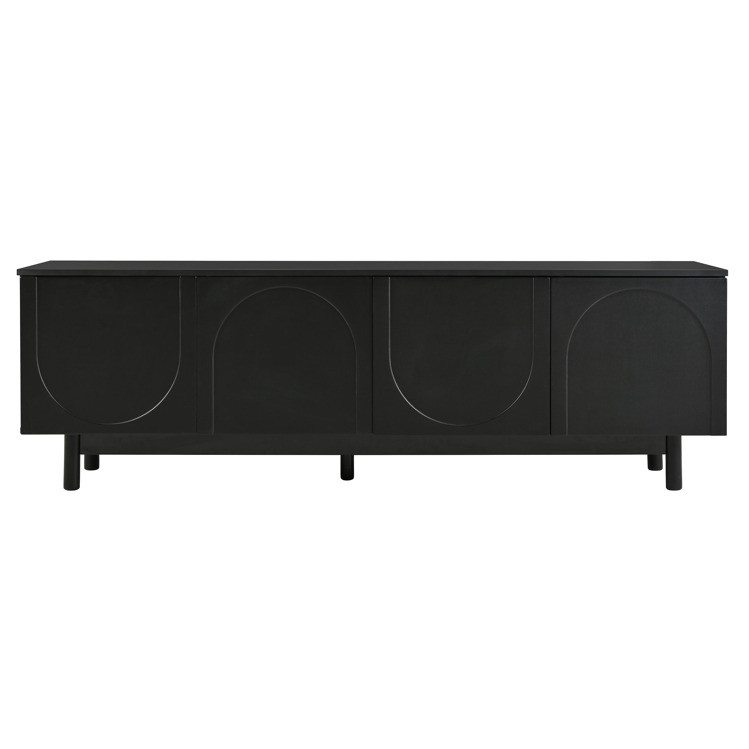 Support TV noir moderne, 175x38x56 cm, étagères ajustables, meuble ...