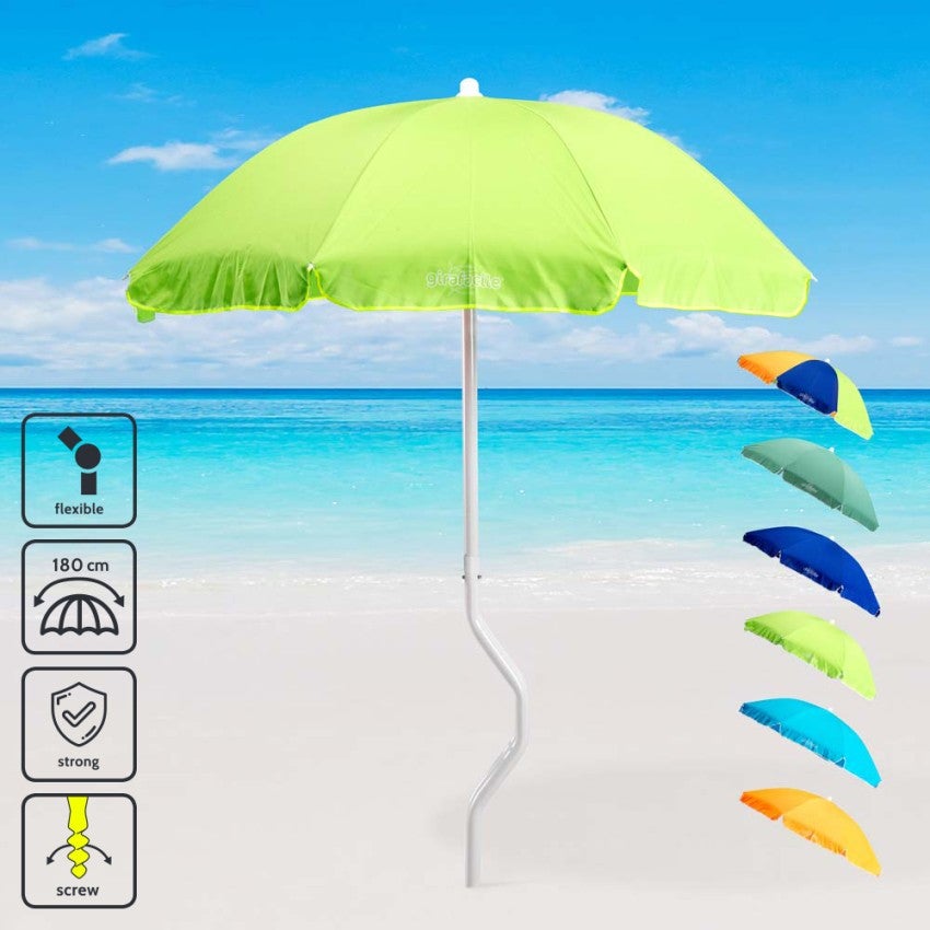Parasol de plage 180 cm coton pêche GiraFacile Dioniso | Leroy Merlin