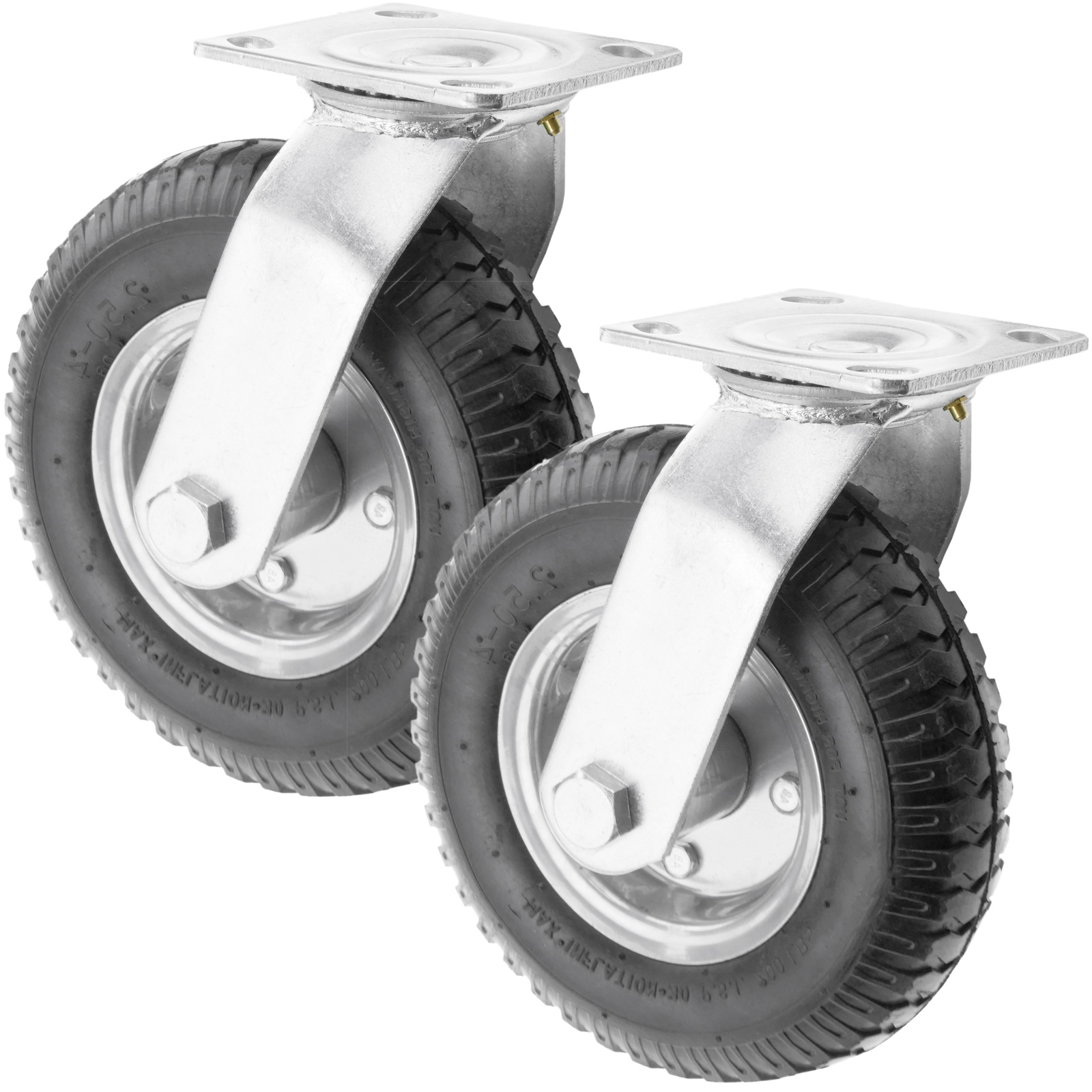 Roue pivotante pneumatique pour chariot et brouette 8x2.5” et 90Kg 2 ...