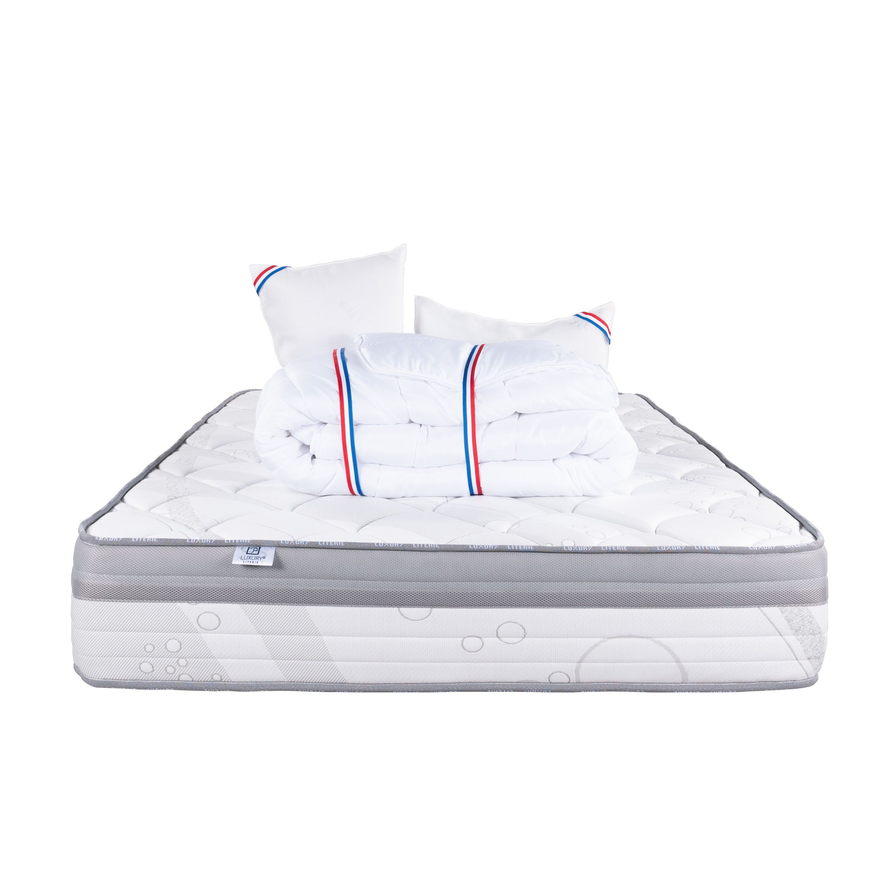 Matelas ferme ViscoPlus 140 x 190 x 26 cm, face été-hiver + 2 oreillers ...