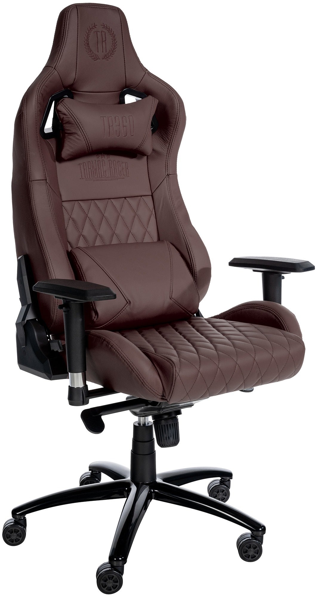 Fauteuil de bureau Gamer Keren en véritable cuir Marron | Leroy Merlin