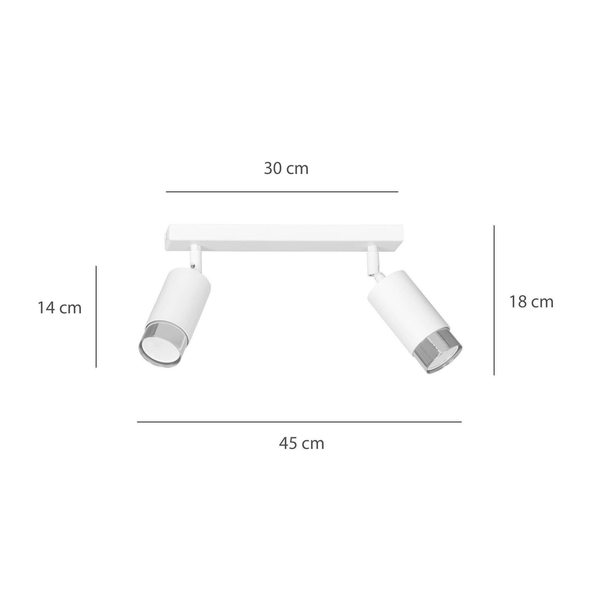 Spot double plafond Boras GU10 finition luxe blanc et chrome | Leroy Merlin