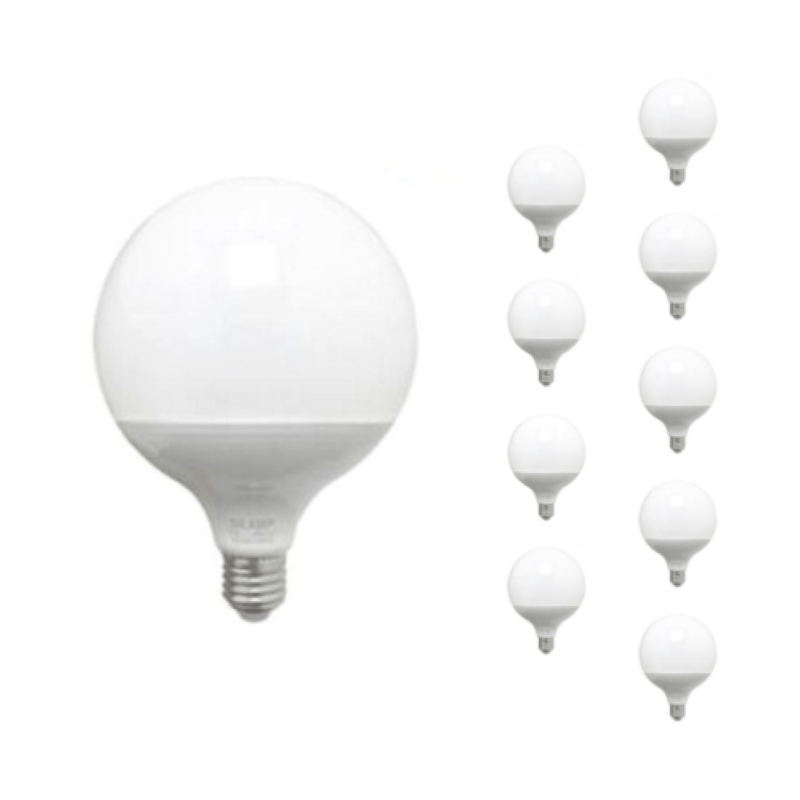 Bombilla E27 LED 18W 220V G95 300° - Pack de 10 / Blanco cálido 2300K ...