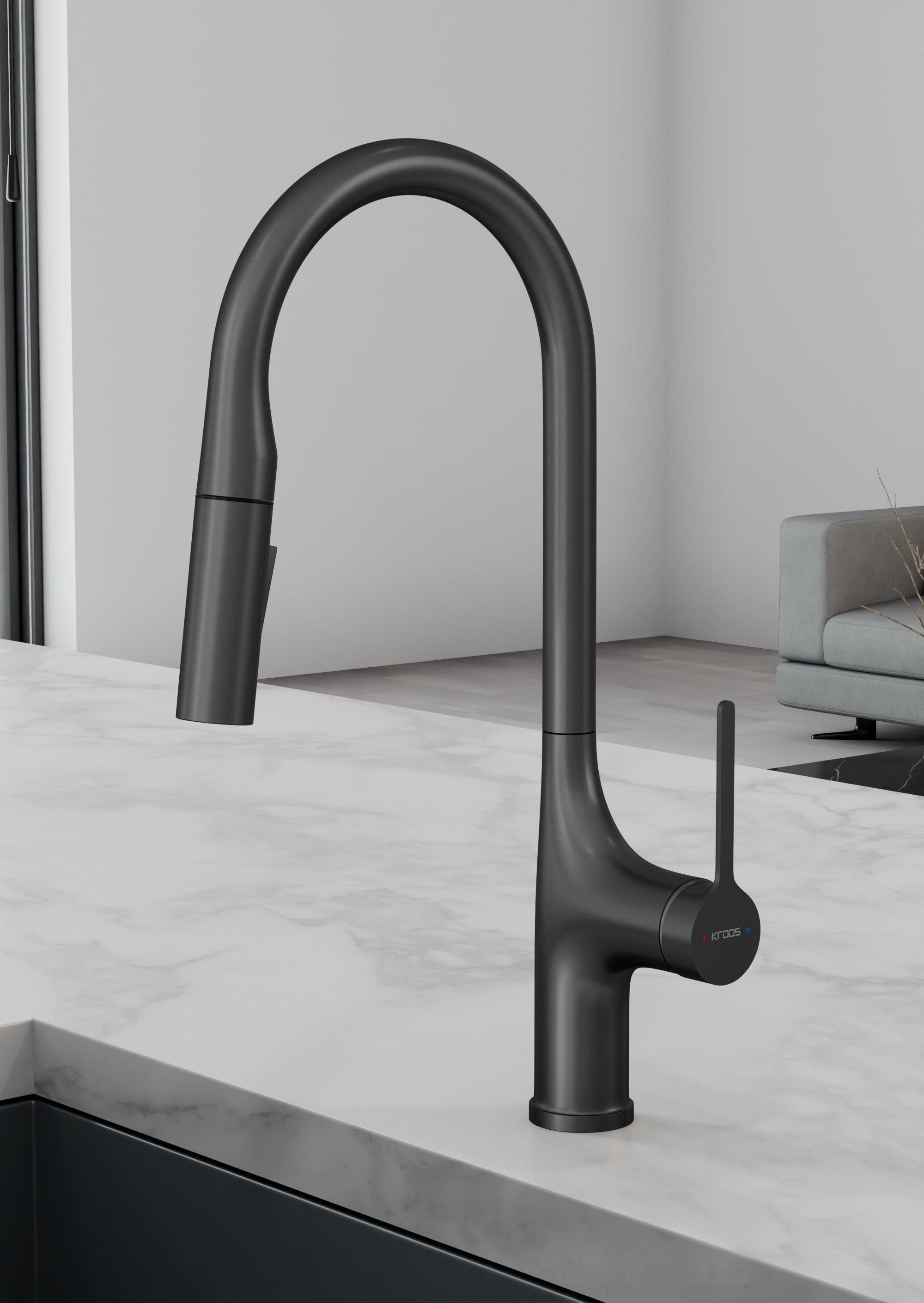 Robinet mitigeur de cuisine contemporain - Gun métal | Leroy Merlin