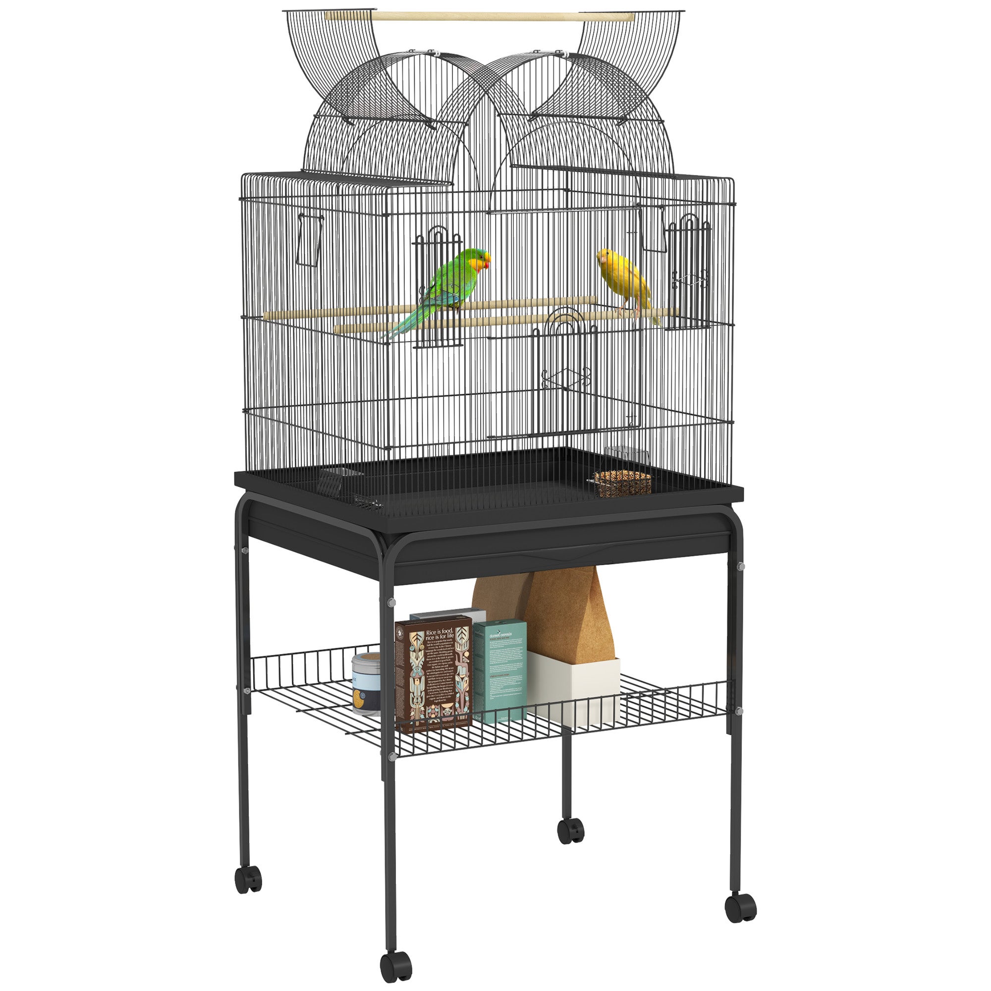 Cage mobile pour canaris et perruches, avec compartiment inférieur, en ...