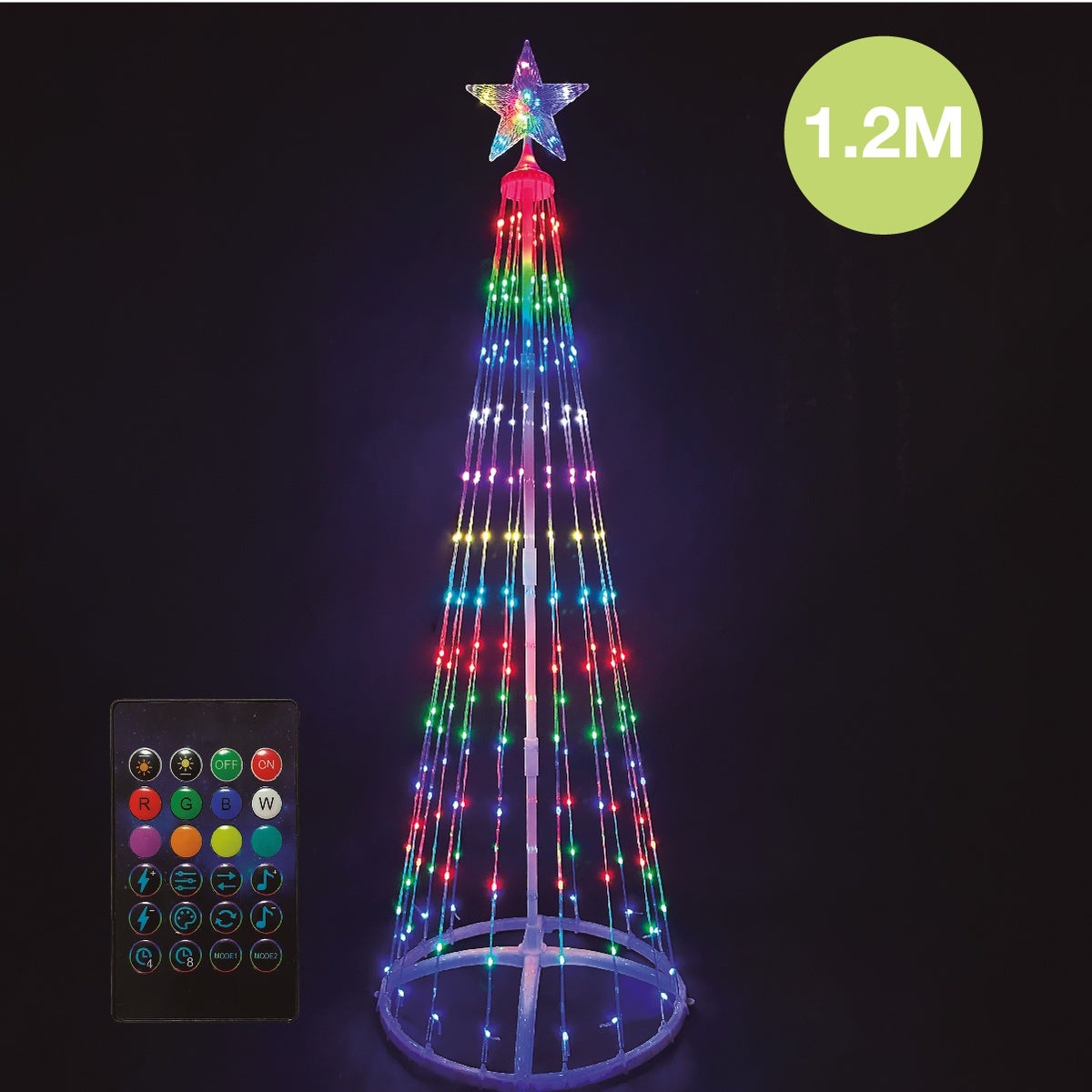 Albero LED intelligente tramite bluetooth e telecomando Kiondo 1.2M 24 ...