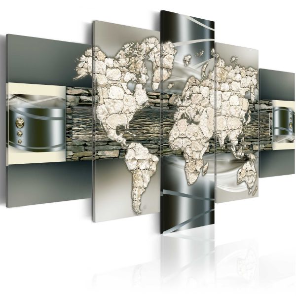 Tableau Cartes du monde See the World in Stone 200x100 cm | Leroy Merlin