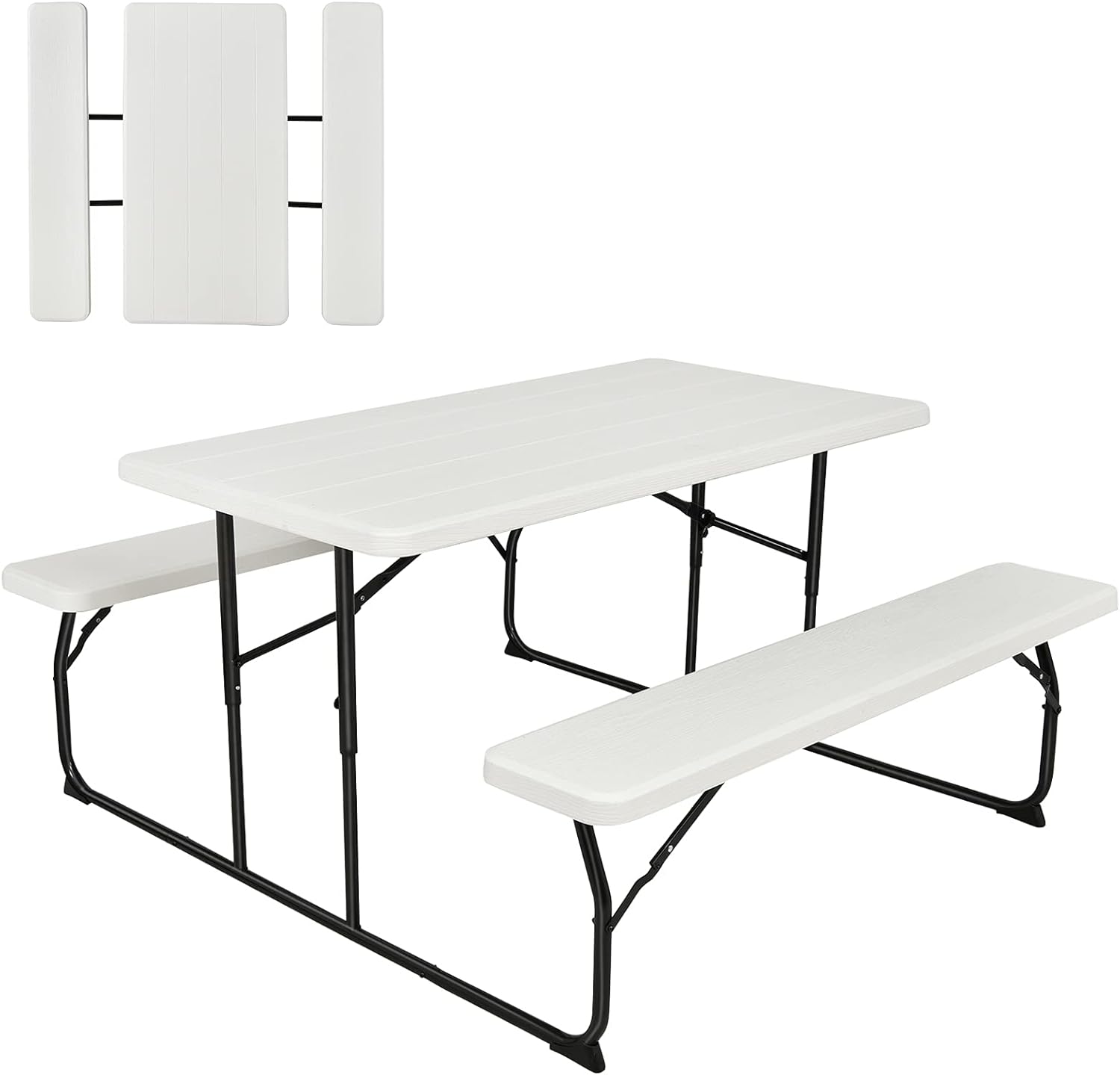 Ensemble de Table de Pique-Nique Pliante-Table de Camping pour 4 ...