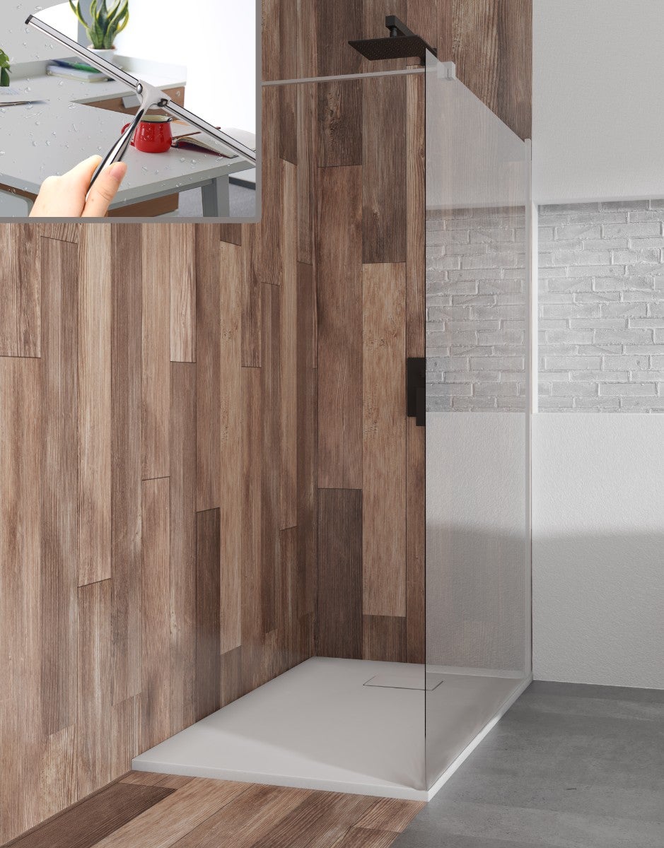 Receveur de douche VIDAR 80x100 Rectangle Blanc + Paroi de douche à l ...