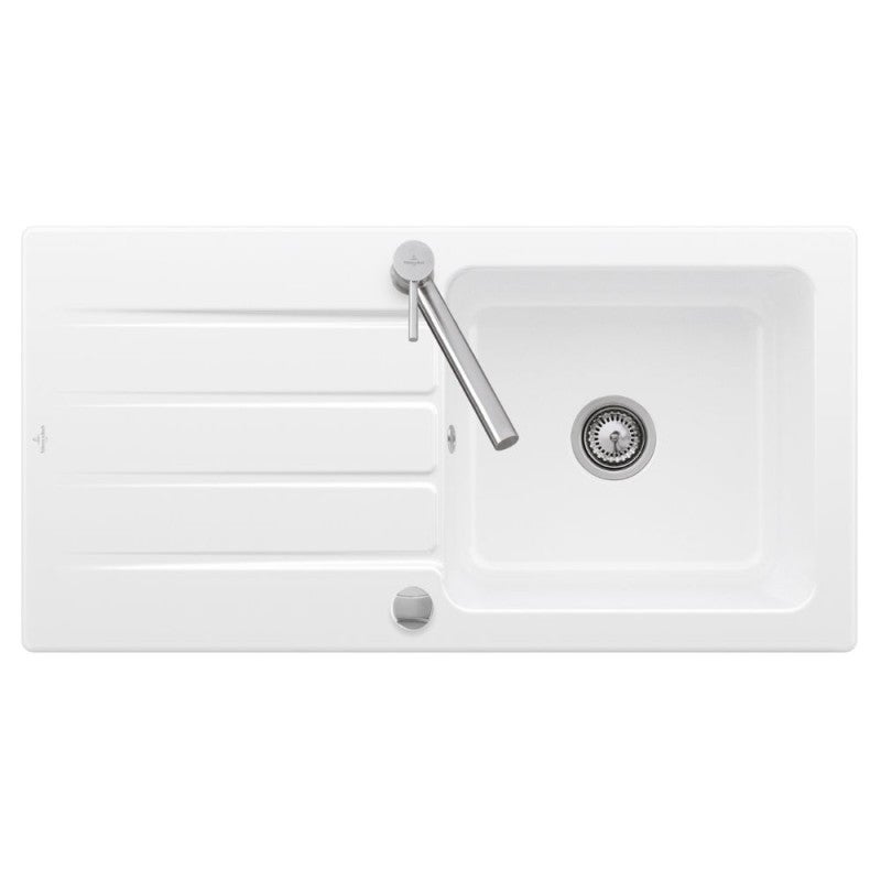 Evier 1 bac 100 x 51 cm VILLEROY ET BOCH Architectura 60 Blanc vidage ...
