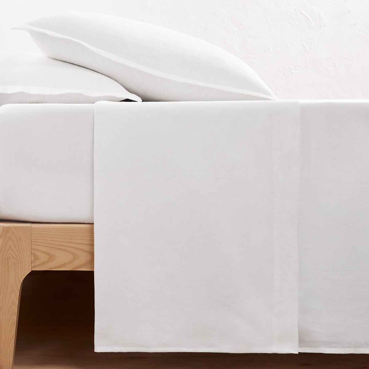 Drap plat uni en lin lavé, Linot - Blanc - 240 x 290 cm | Leroy Merlin