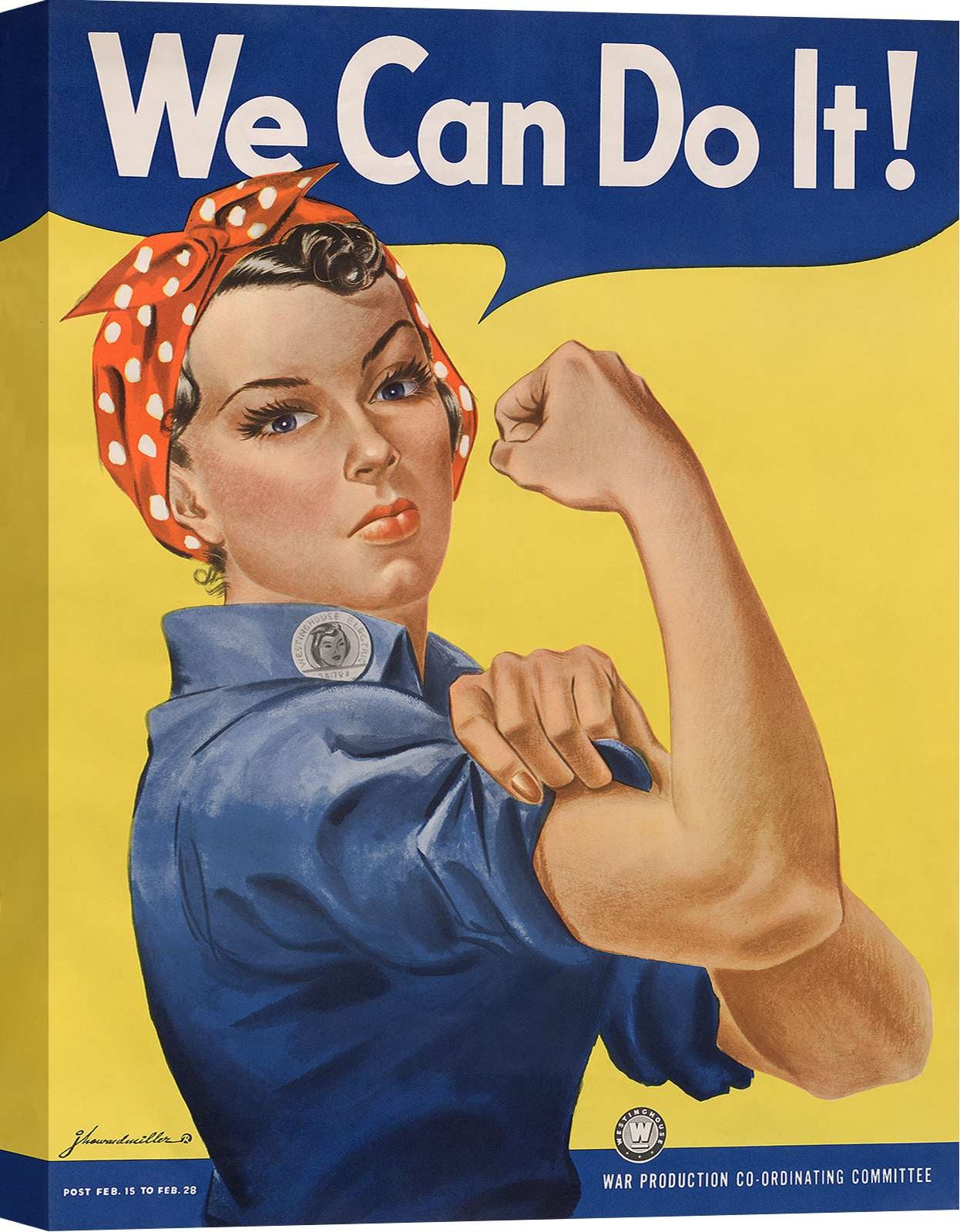 Affiche vintage sur toile - J. Howard Miller - We Can Do It! - 60x40 cm ...