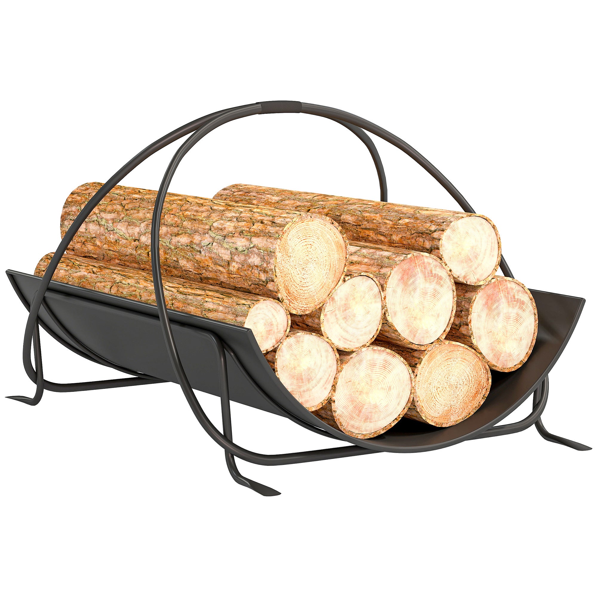 Range-bûches d'intérieur,51x38x33cm,design géométrique avec poignée en ...