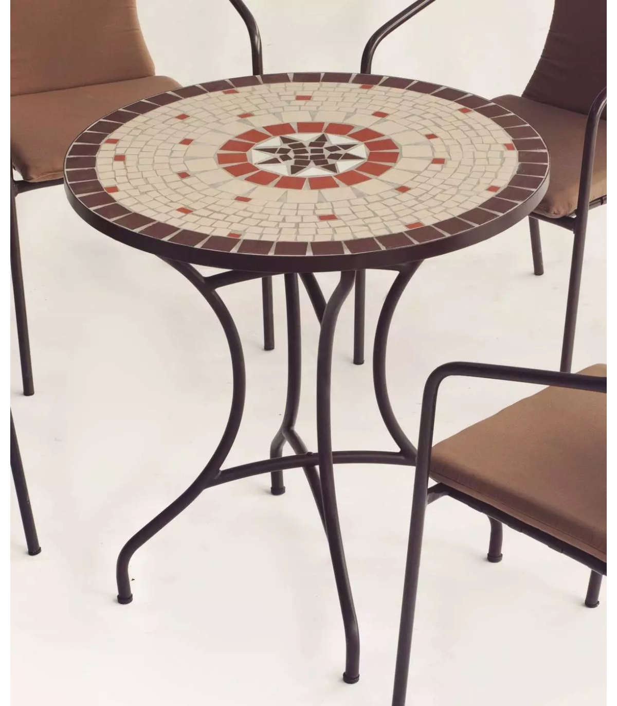 Mesa terraza jardin mosaico Sicilia-75, 75cm(ancho) 75cm(altura) 75cm(fondo) | Leroy Merlin