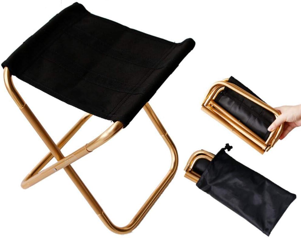 Mini silla plegable de camping, dorada, taburete plegable de camping ...