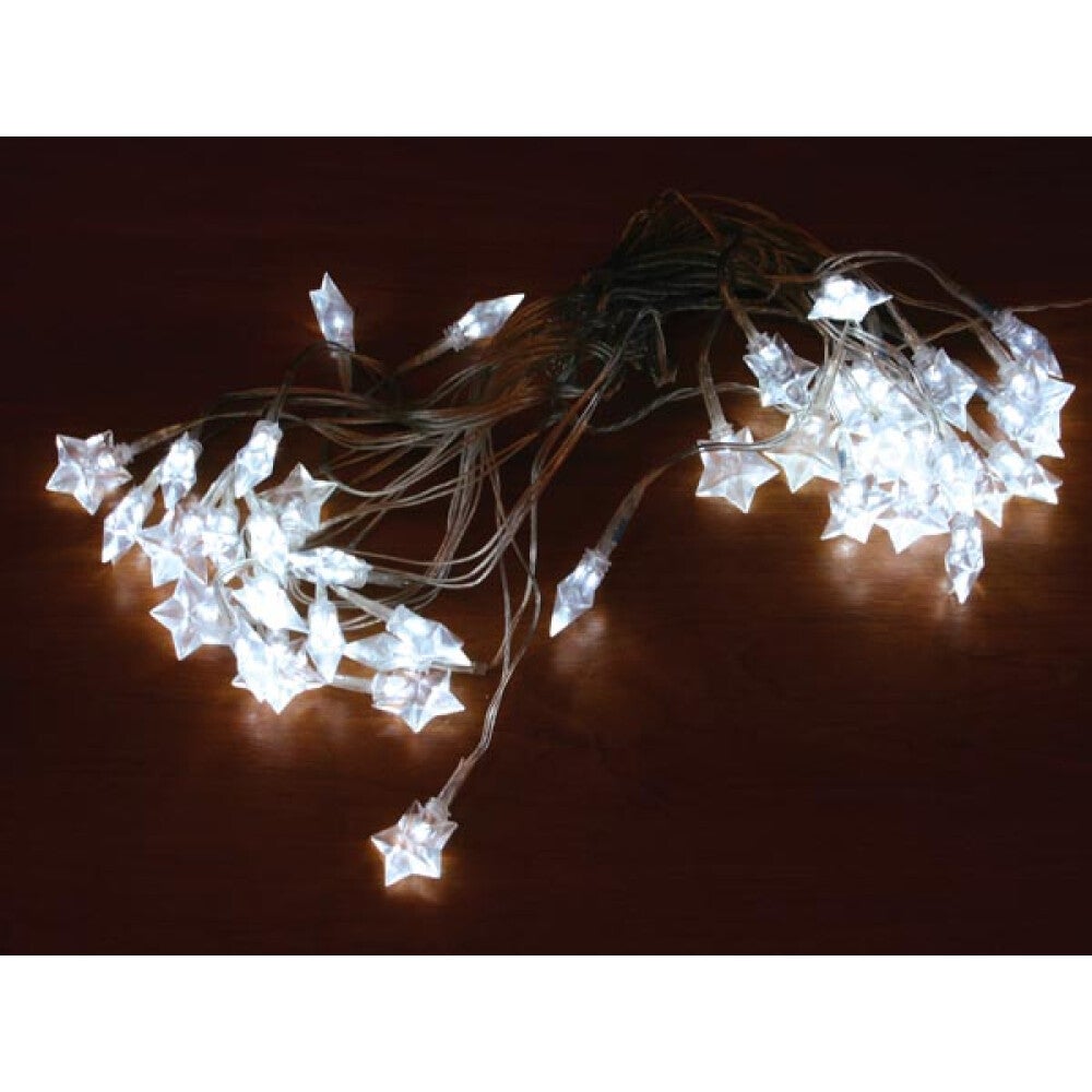 Novastarlight LED - 10 m - 40 étoiles - blanc - câble transparent - 24 ...
