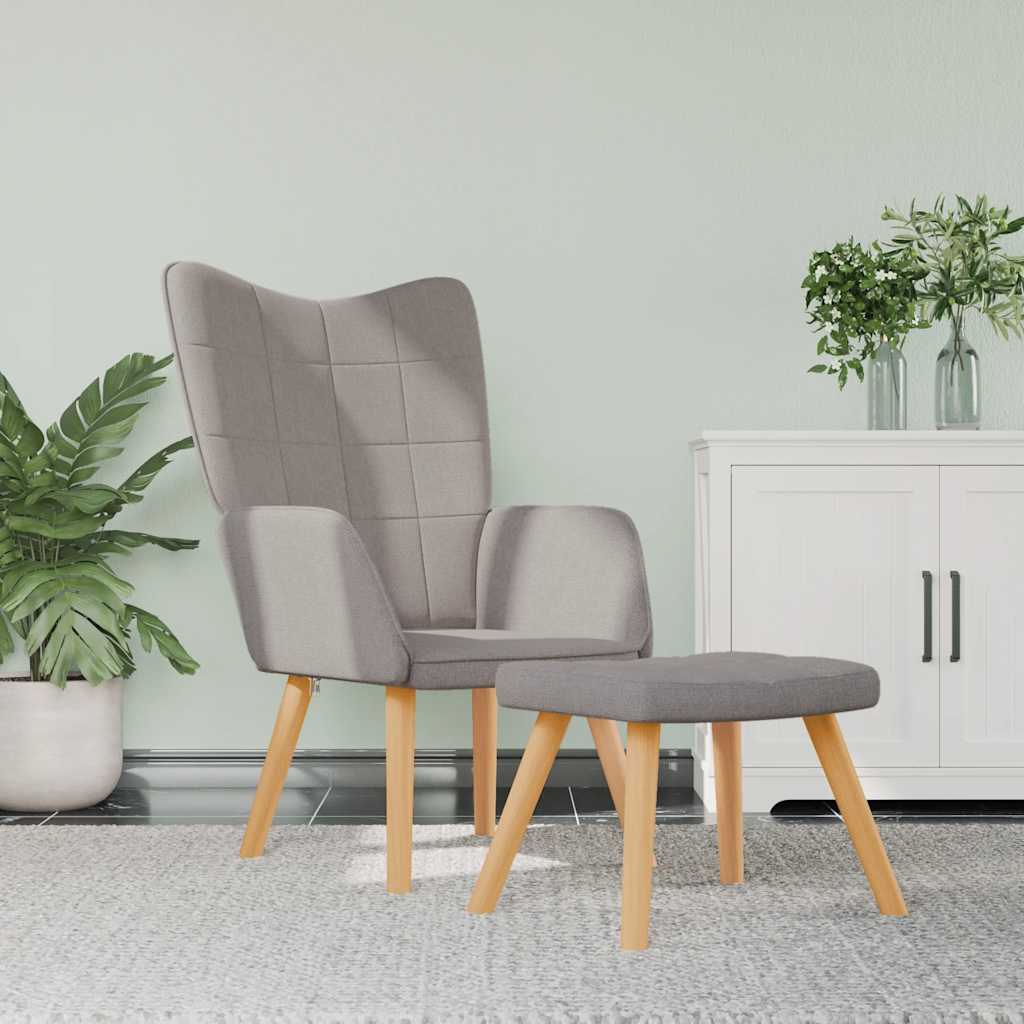 Sillón reclinable con reposapiés, tapizado en tela color topo. | Leroy ...