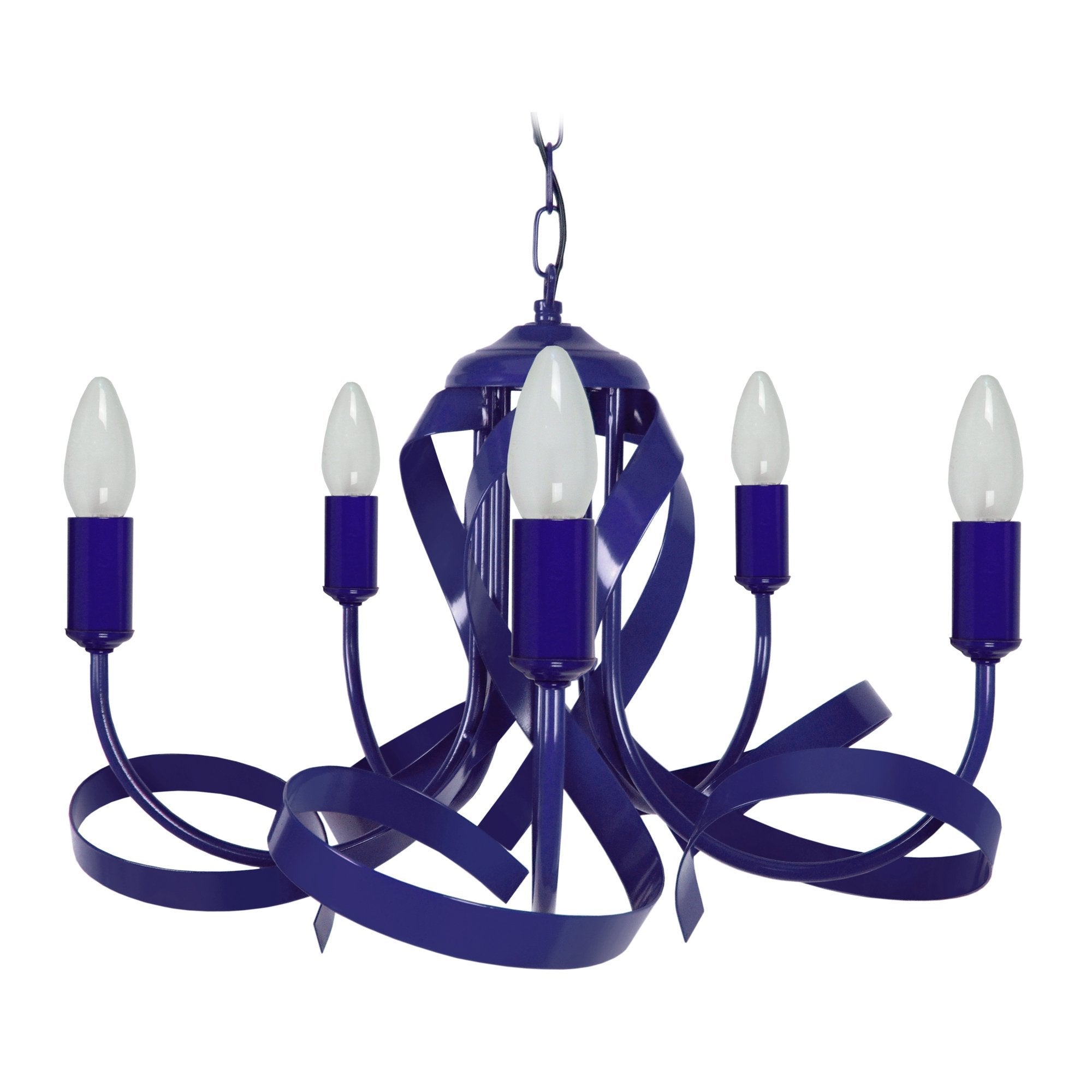 Lustre TOSEL MONACO ampoule déco bleu D 52 x H 70 cm | Leroy Merlin