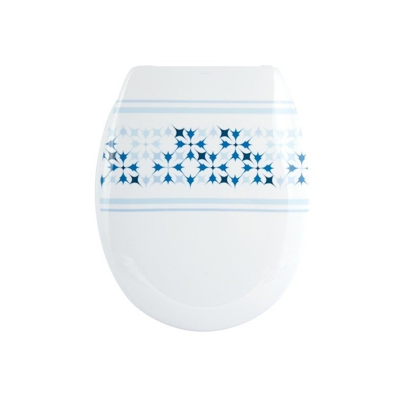 MSV Asiento de inodoro Termo Duro MALTA Azul y Blanco - Bisagras PS ...