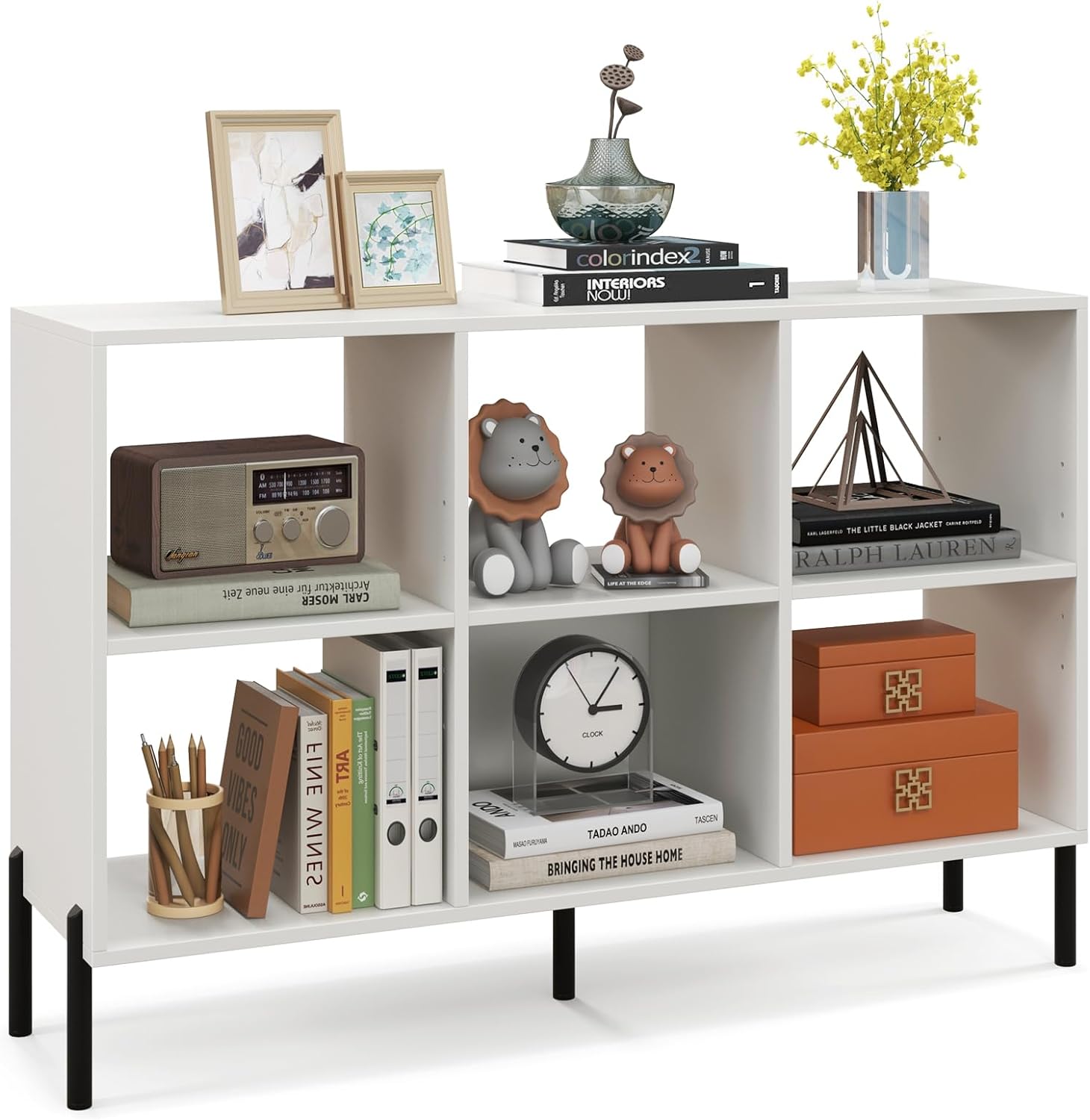 COSTWAY Bibliothèque Cube,Meuble de Rangement en Bois avec ...