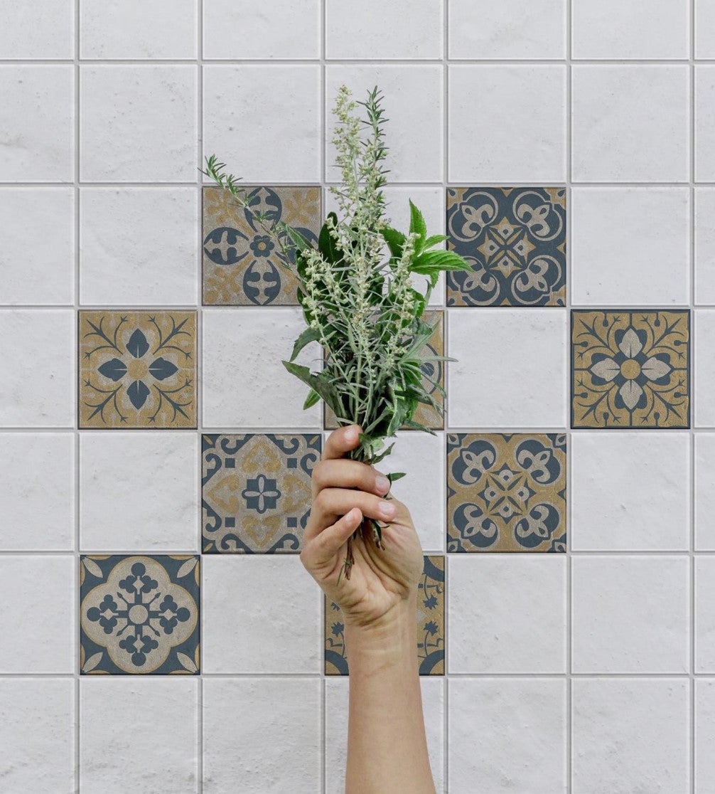 Azulejos artesanía adhesiva decorativa, baldosas de cemento de cemento ...