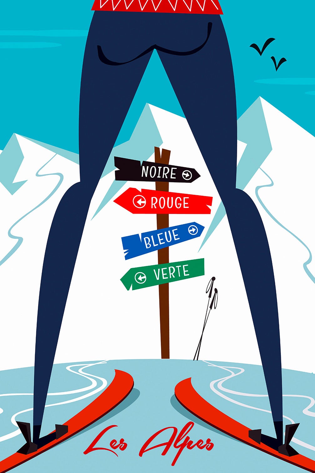 Tableau rétro piste noire…ou verte! - 40x60cm | Leroy Merlin