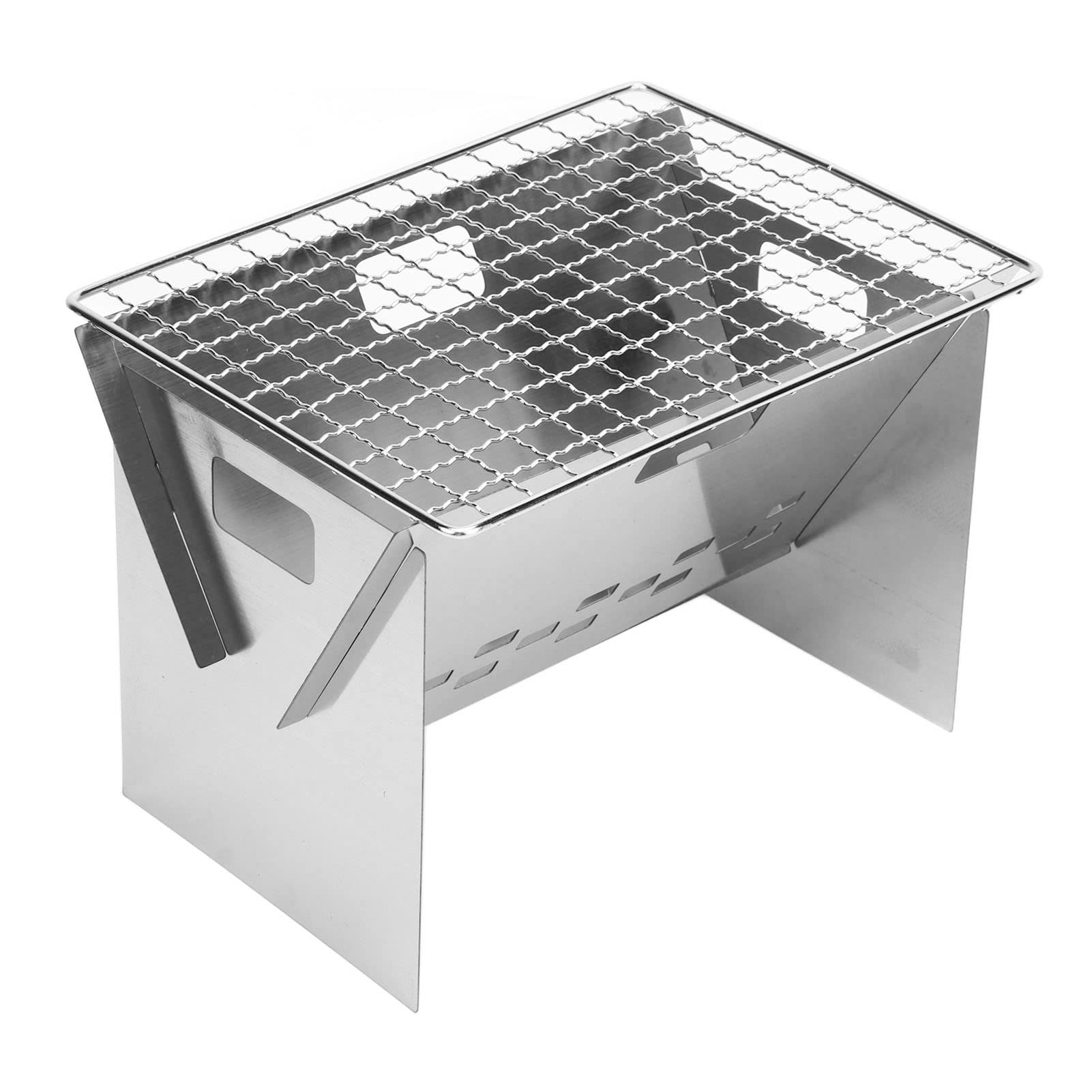 Barbecue à charbon pliable en acier inoxydable, mini barbecue portable ...