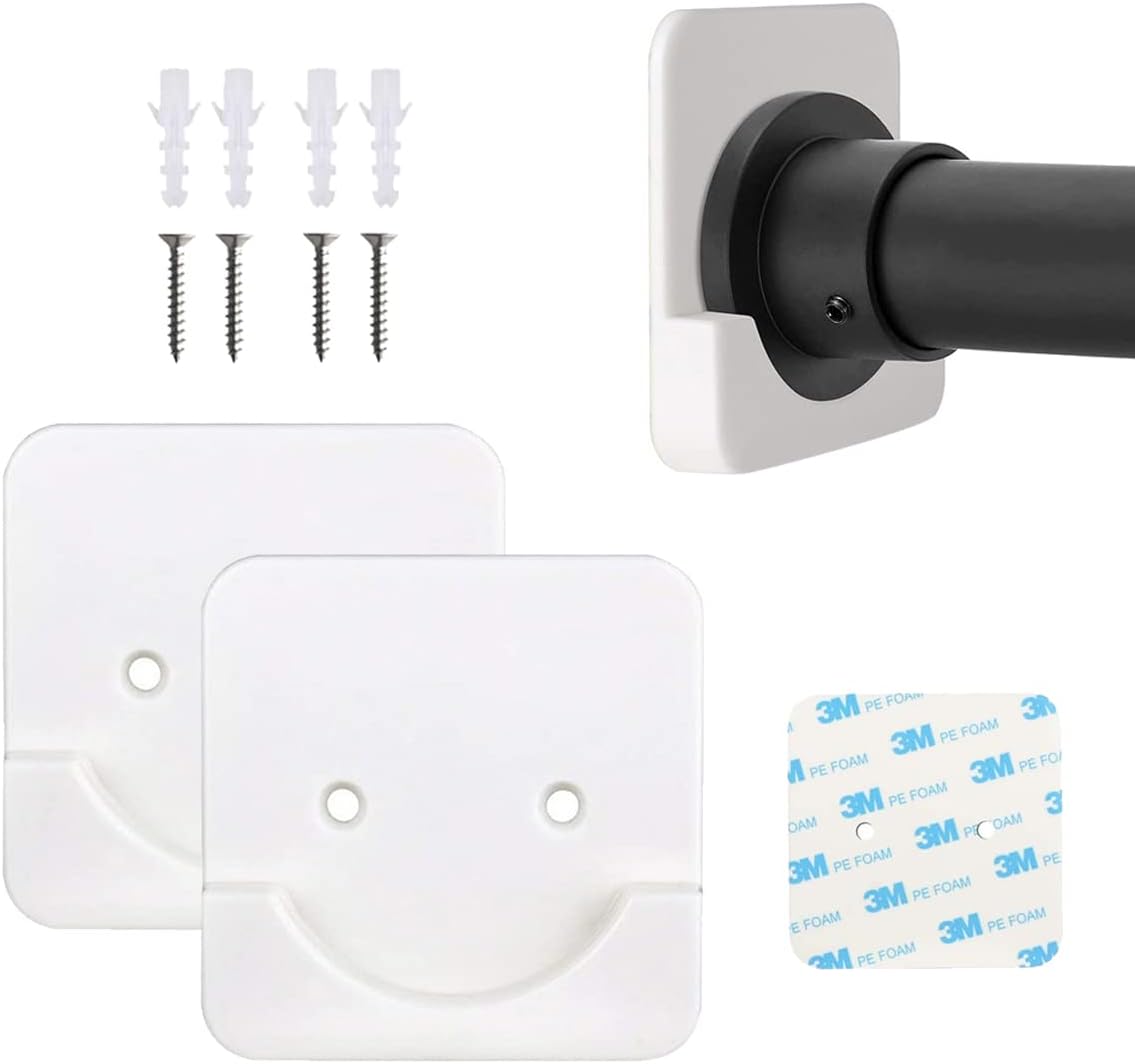 Lot de 2 supports de fixation pour tringle de rideau de douche ...
