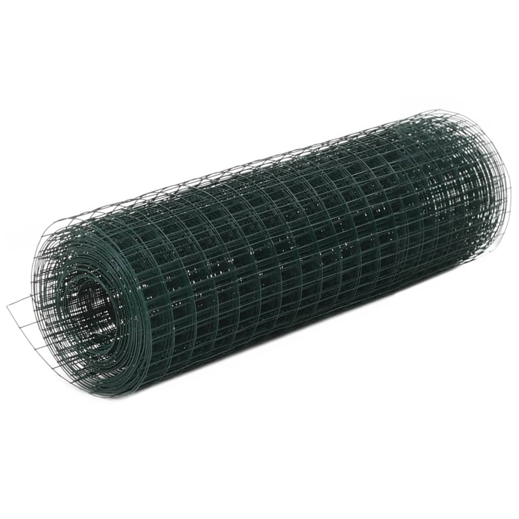 Grillage acier avec revêtement en PVC 25x0,5 m vert vidaXL | Leroy Merlin