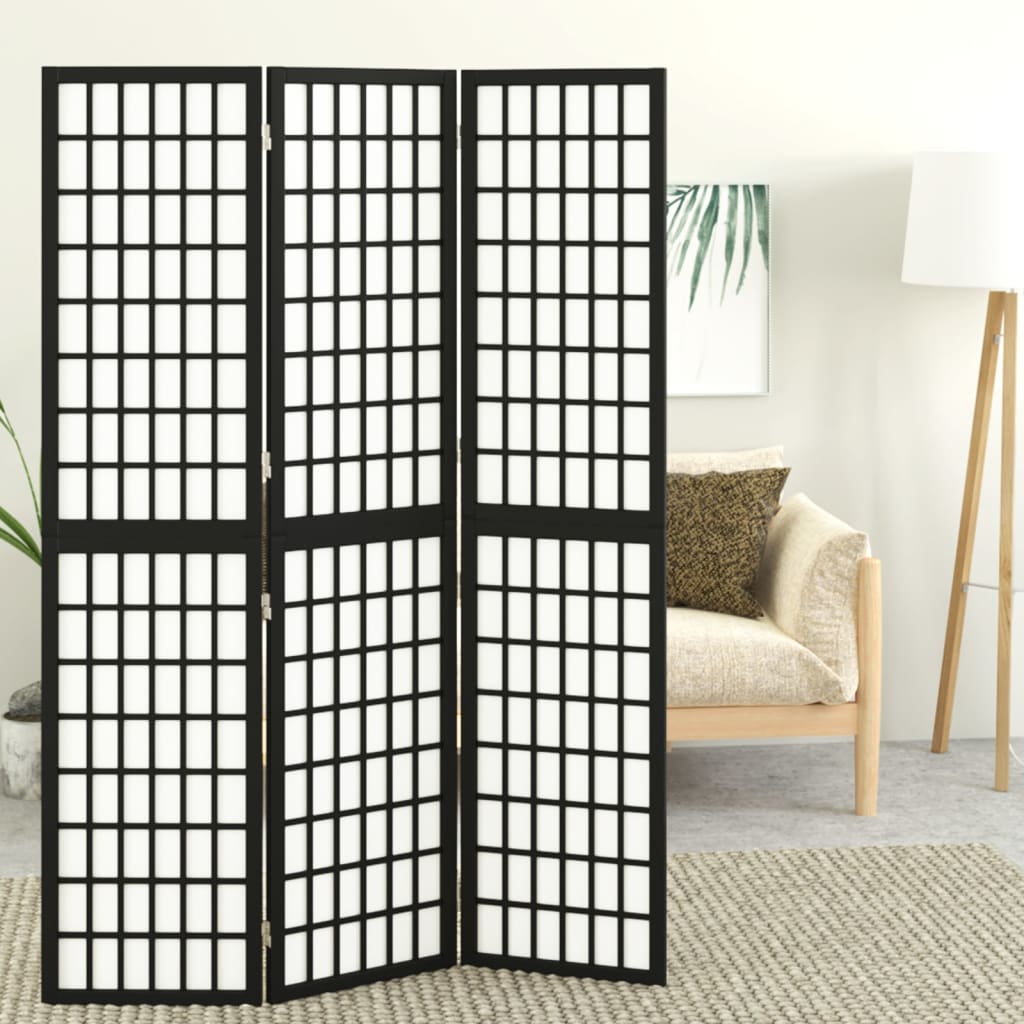 Tabique plegable 3 paneles 120x170 cm Negro | Leroy Merlin