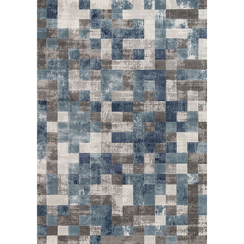 EGEE - Tapis à empiècement patchwork Bleu 160 x 230 cm | Leroy Merlin