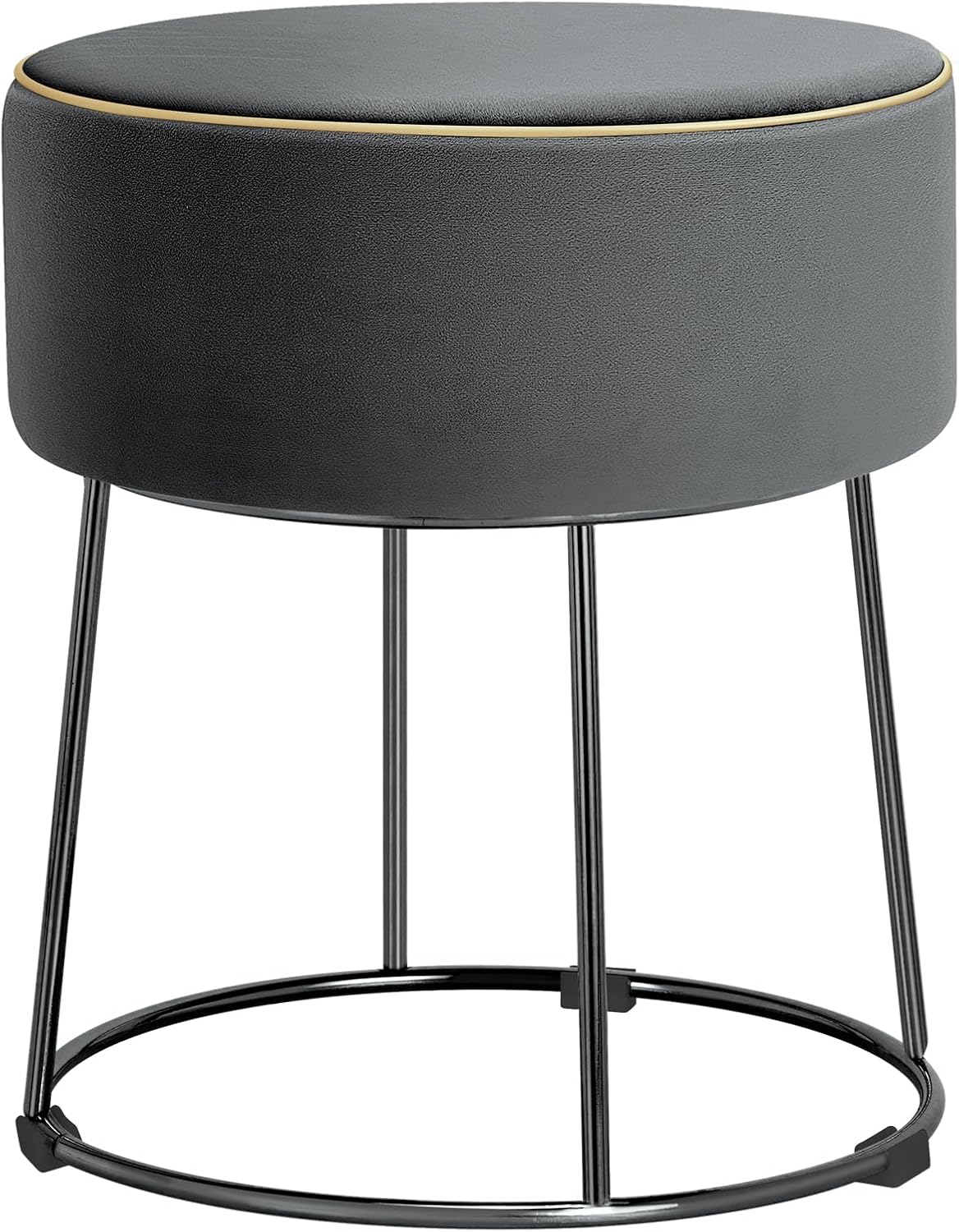 Taburete Redondo de Terciopelo, Taburete Otomano de Vanidad Moderno con ...